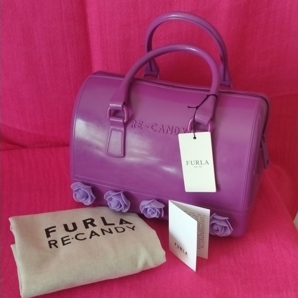 Furla | Bags | Furla Recandy Embellished Boston Satchel Wpurse Charm ...